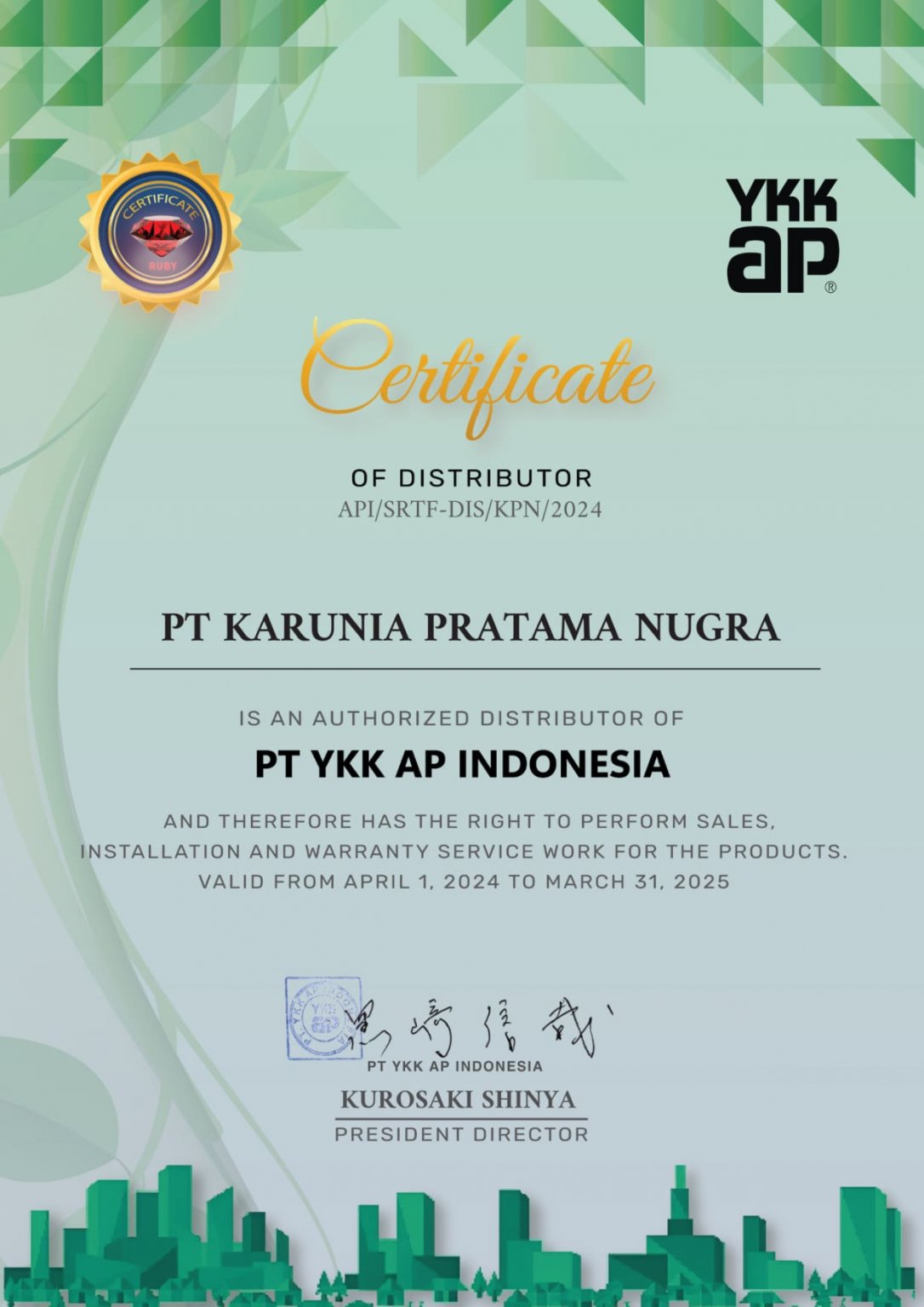 YKK AP Distributors | PT YKK AP Indonesia