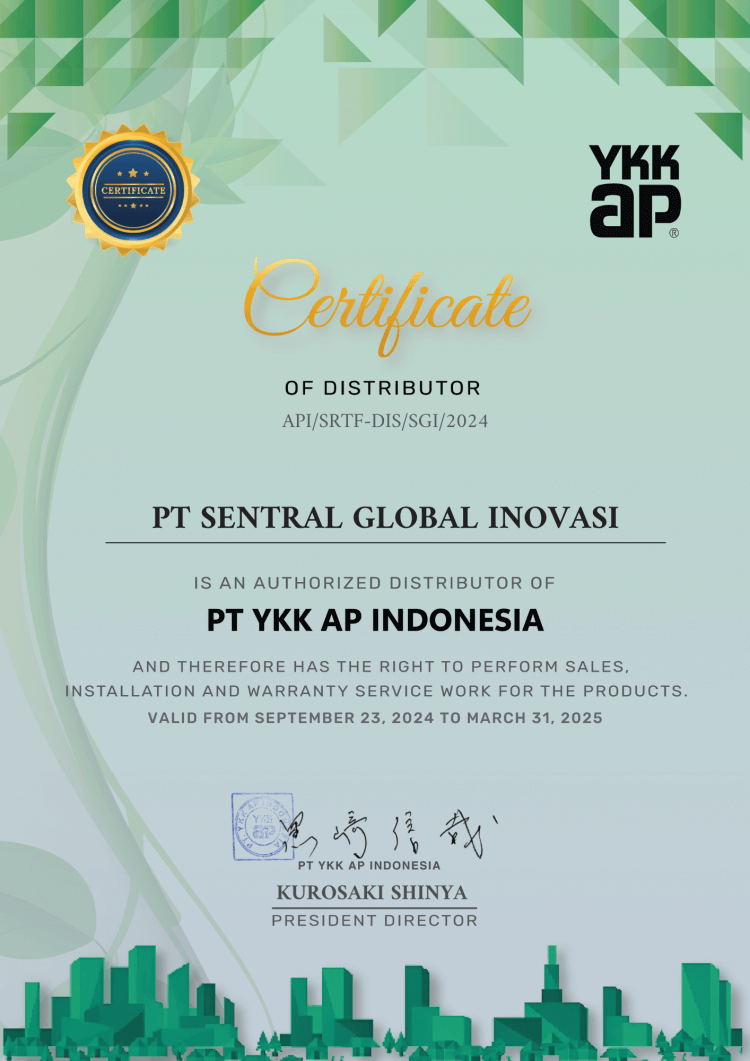 PT SENTRAL GLOBAL INOVASI | PT YKK AP Indonesia